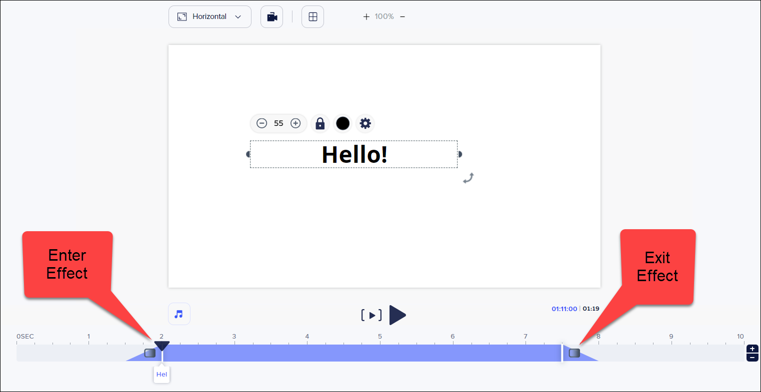Applying Enter and Exit Effects to Text – Kaltura